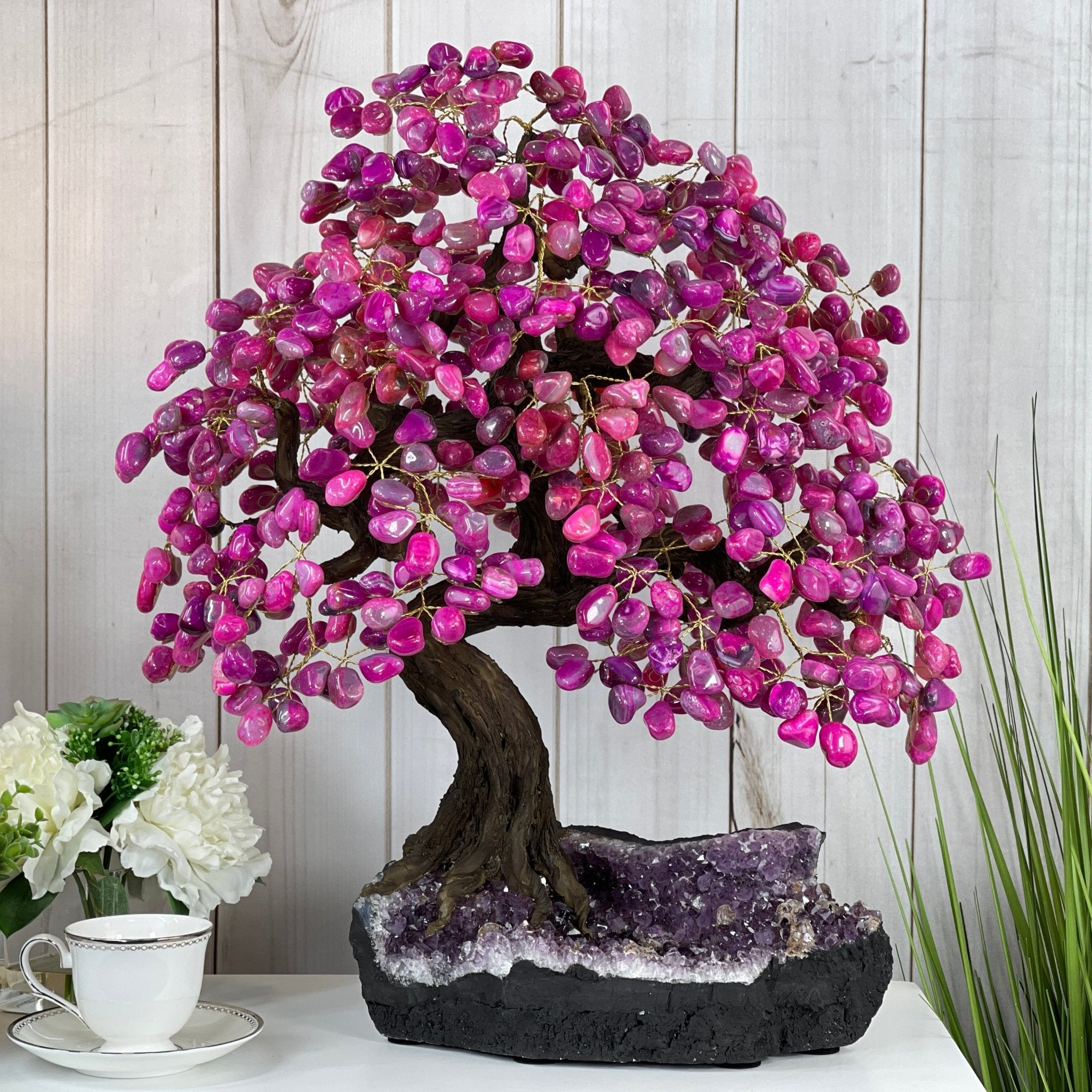 Pink Agate Gemstone Trees For Sale | Brazil Gems®