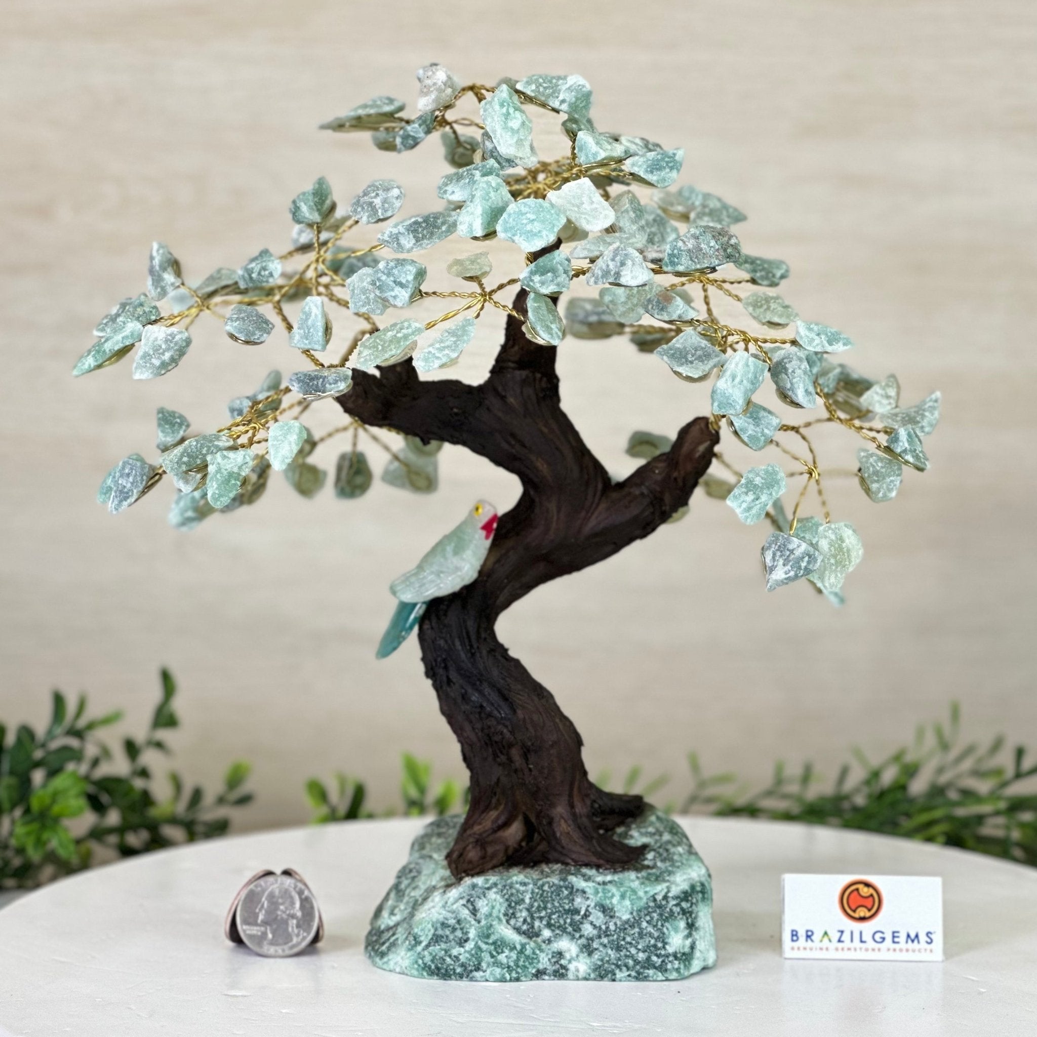 10" Tall Green Quartz Gemstone Tree #6403GQGQ-001 by Brazil Gems ...