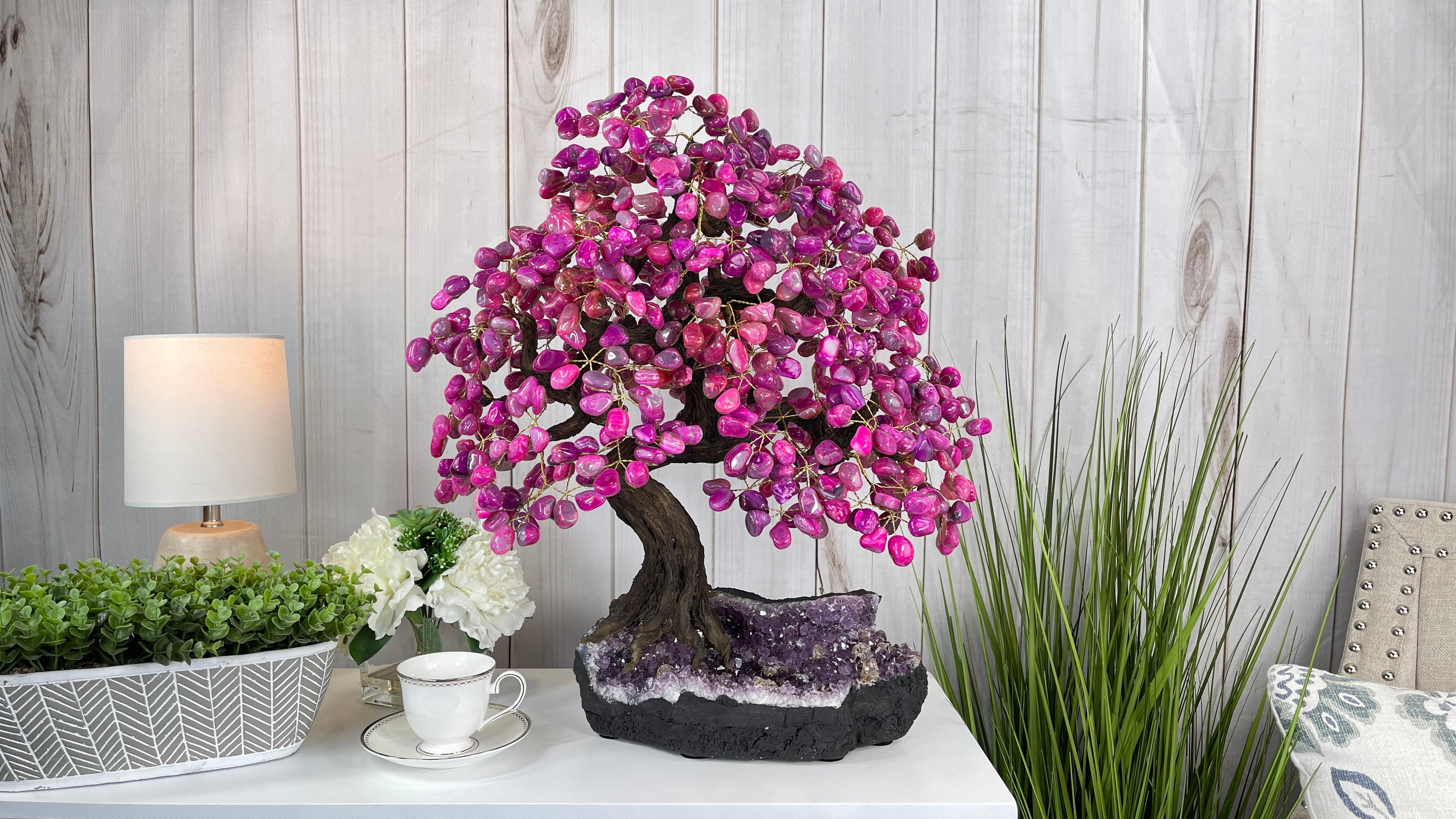 Pink Agate Gemstone Trees For Sale | Brazil Gems®