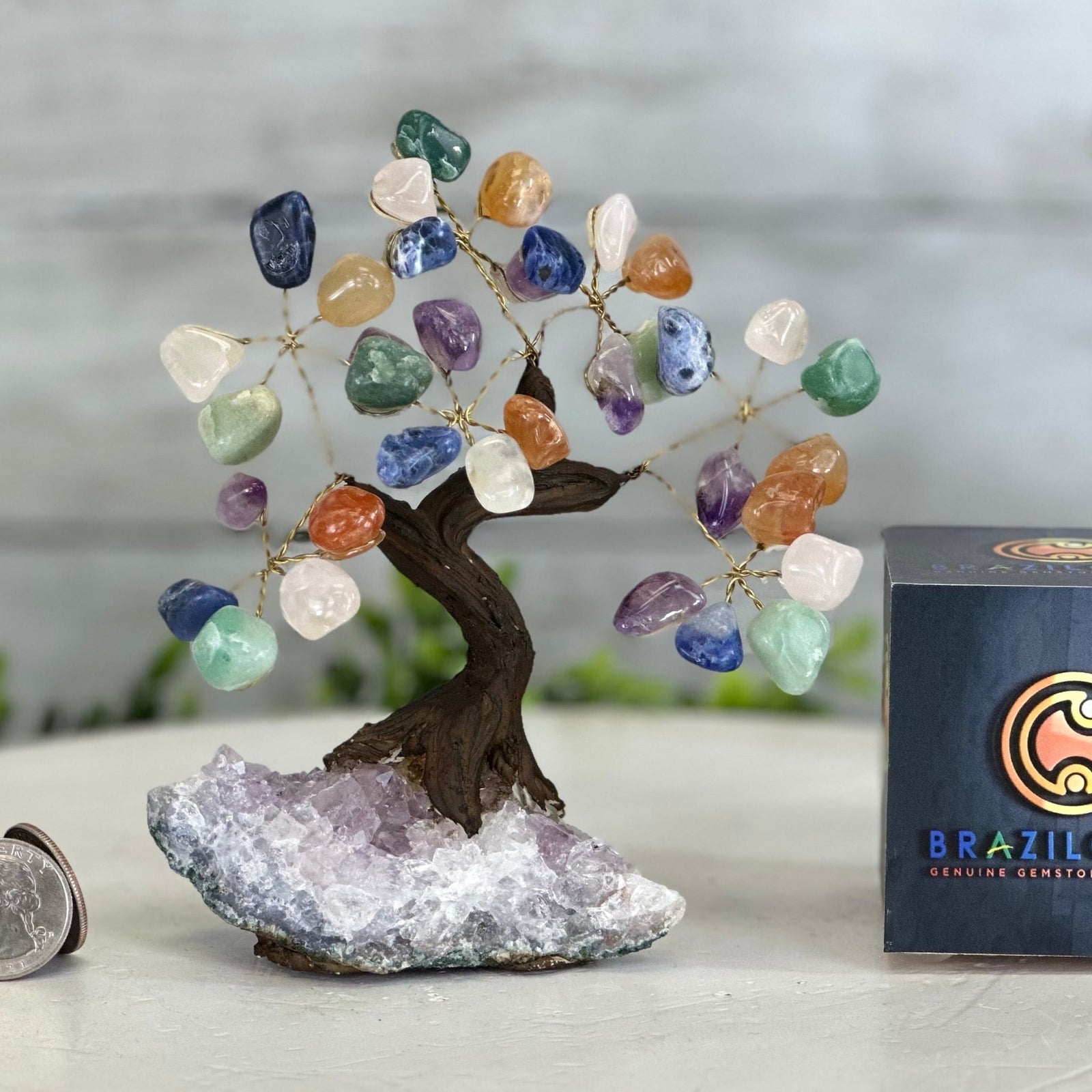Mixed Gems Gemstone Tree 5" tall Model #5401 | Brazil Gems - Brazil Gems