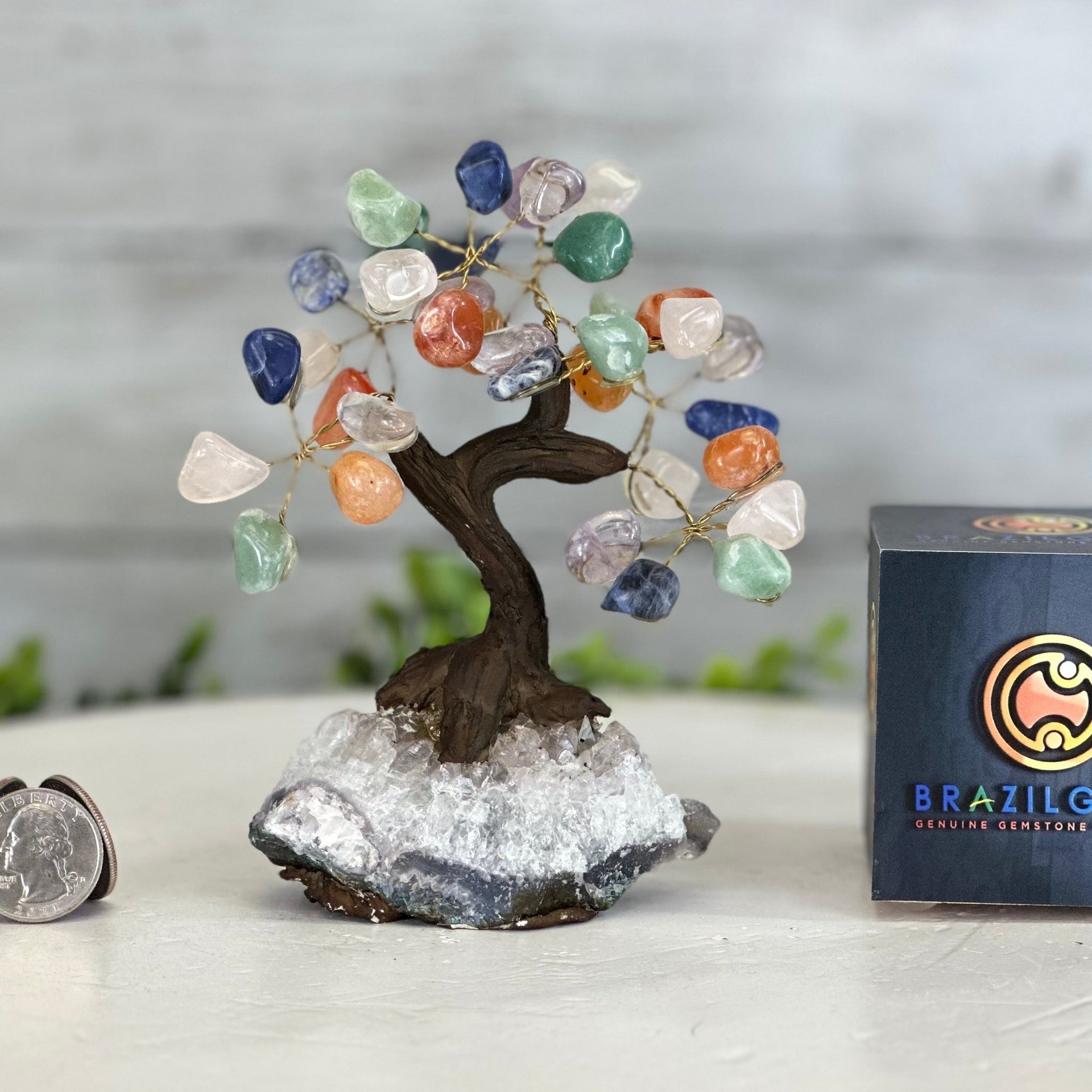 Mixed Gems Gemstone Tree 5" tall Model #5401 | Brazil Gems - Brazil Gems