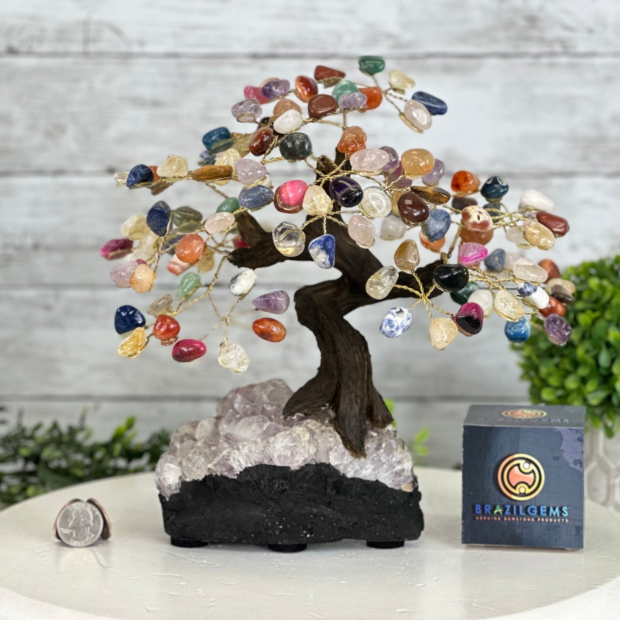 Mixed Gems Gemstone Tree 9" tall Model #5403MIXD | Brazil Gems - Brazil ...
