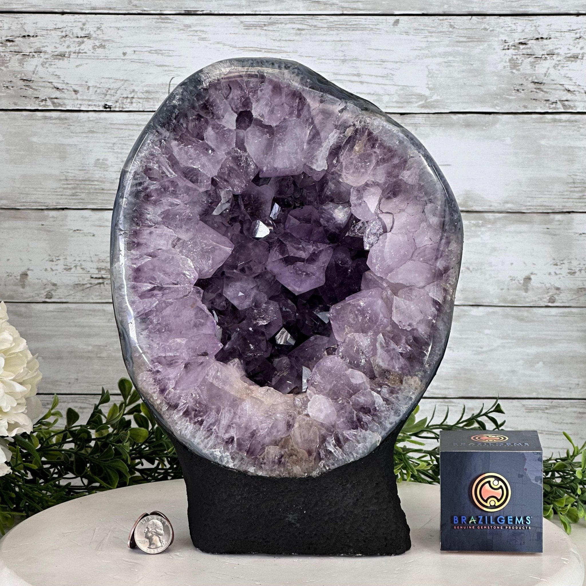 Amethyst Crystal Cluster on a cement base, Model #5614-0090 by Brazil ...